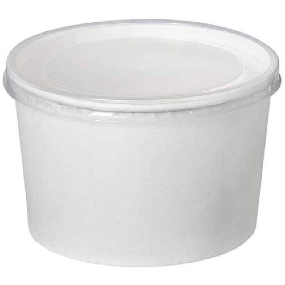 Bol Supa Carton Alb cu Capac 500ml, 100 bucati/cutie - VISOLUX COFFEE